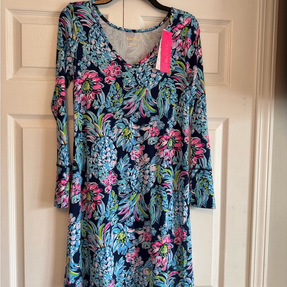 Lilly Pulitzer | Dresses | Lilly Pulitzer Vibrant Floral Long Sleeve ...